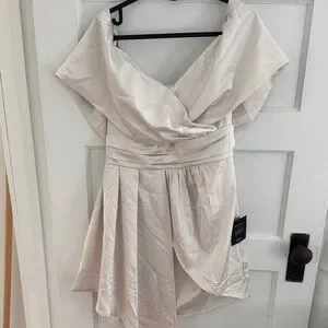 Lulus | Dresses | Nwt Lulus Always Celebrating Ivory Satin Off The ...
